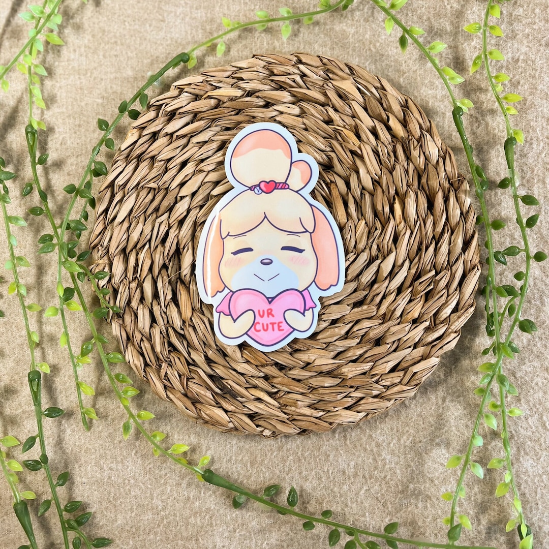 Animal Crossing Isabelle Candy Heart Weatherproof Gloss Vinyl Sticker ...