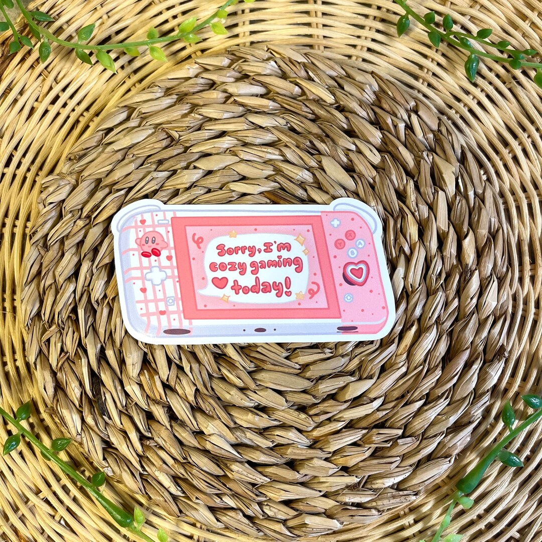 Kirby Cozy Gaming Switch Glossy Vinyl Sticker - Etsy
