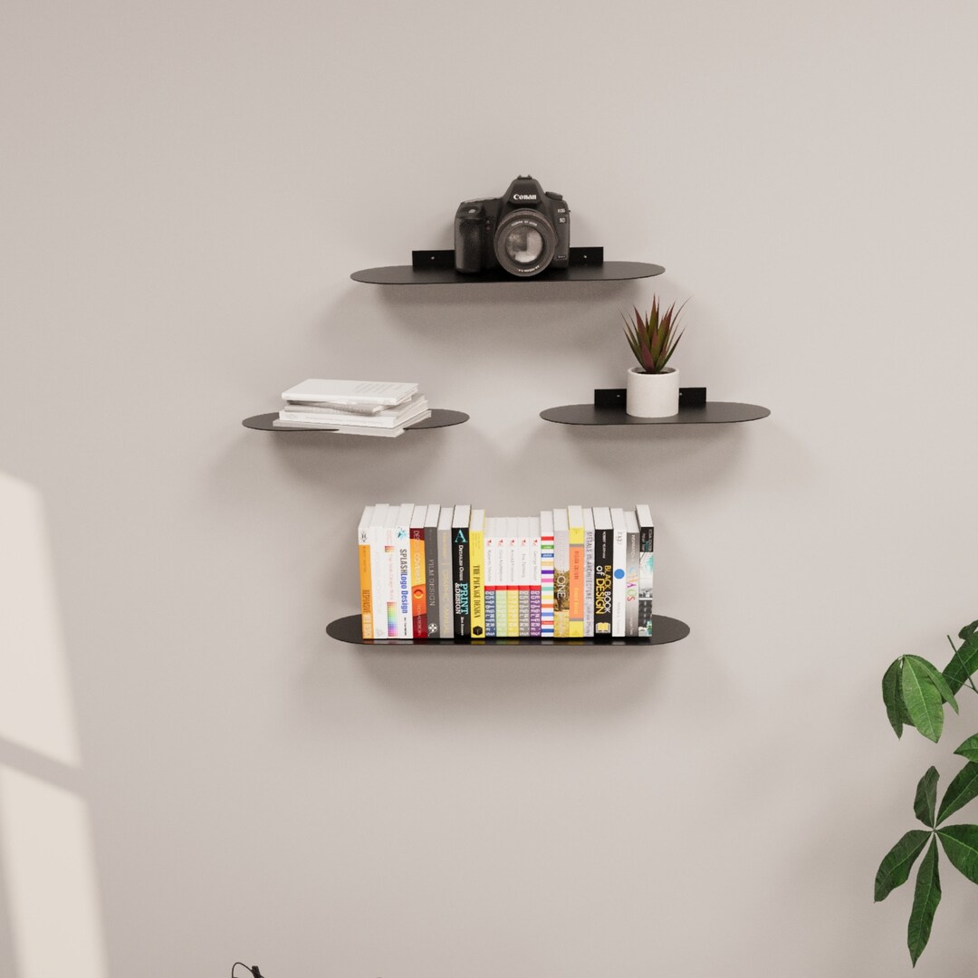 Modern 4-piece Shelf Set | Metal Wall Shelves | Decorative Home Storage ...