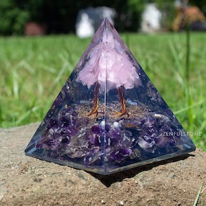 Tree of Life Flower Orgonite Pyramid Healing Reiki Meditation Orgone ...