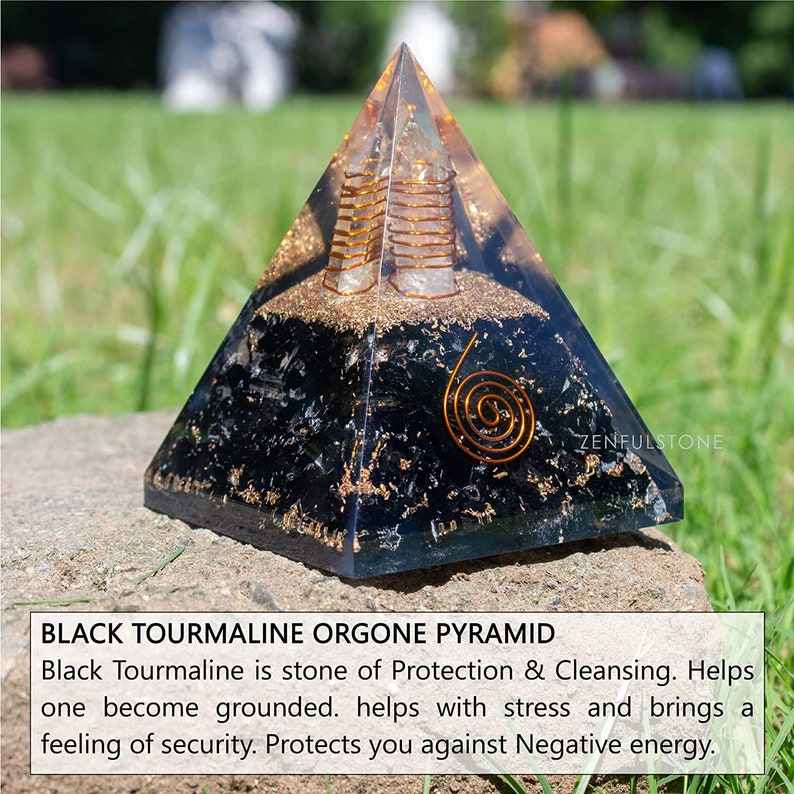 Black Tourmaline Orgone Pyramid for Protection & Security | Orgonite ...