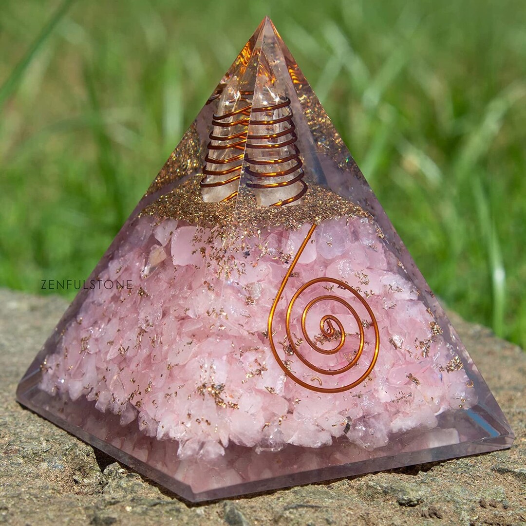 Rose Quartz Orgone Pyramid for Peace Calm Unconditional Love ...