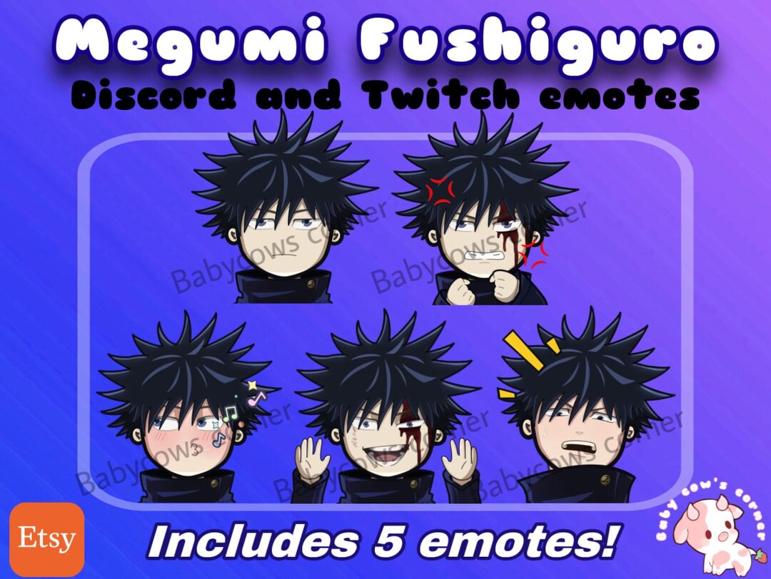 Jujutsu Kaisen Megumi Fushiguro Emotes - Etsy