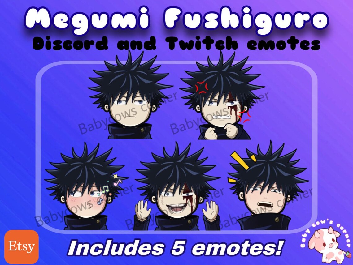 Jujutsu Kaisen Megumi Fushiguro Emotes - Etsy