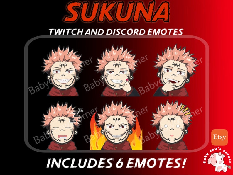 Jujutsu Kaisen Sukuna Emotes - Etsy