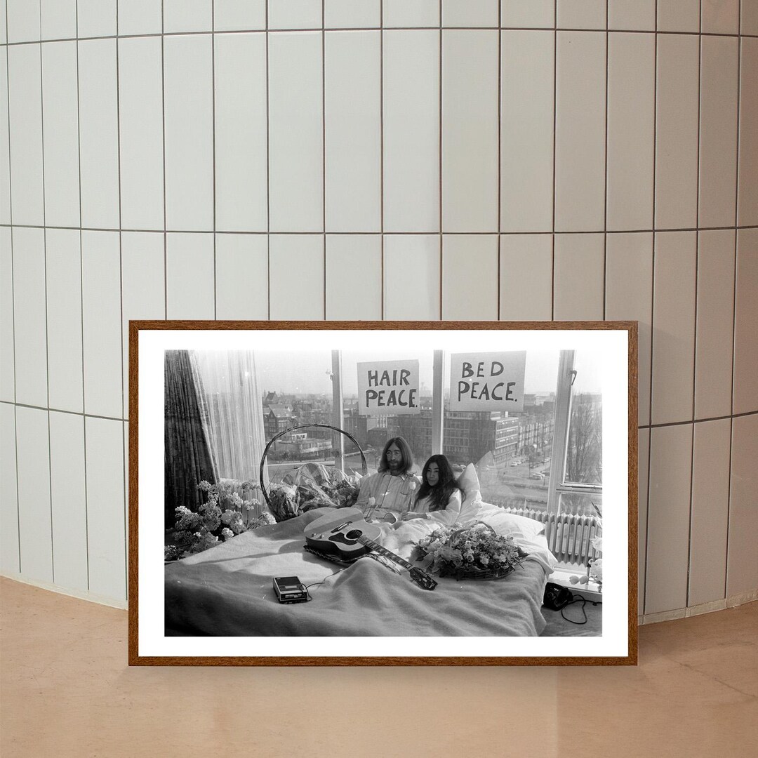John Lennon & Yoko Ono 'bed Peace' Vintage Photography Print - Etsy