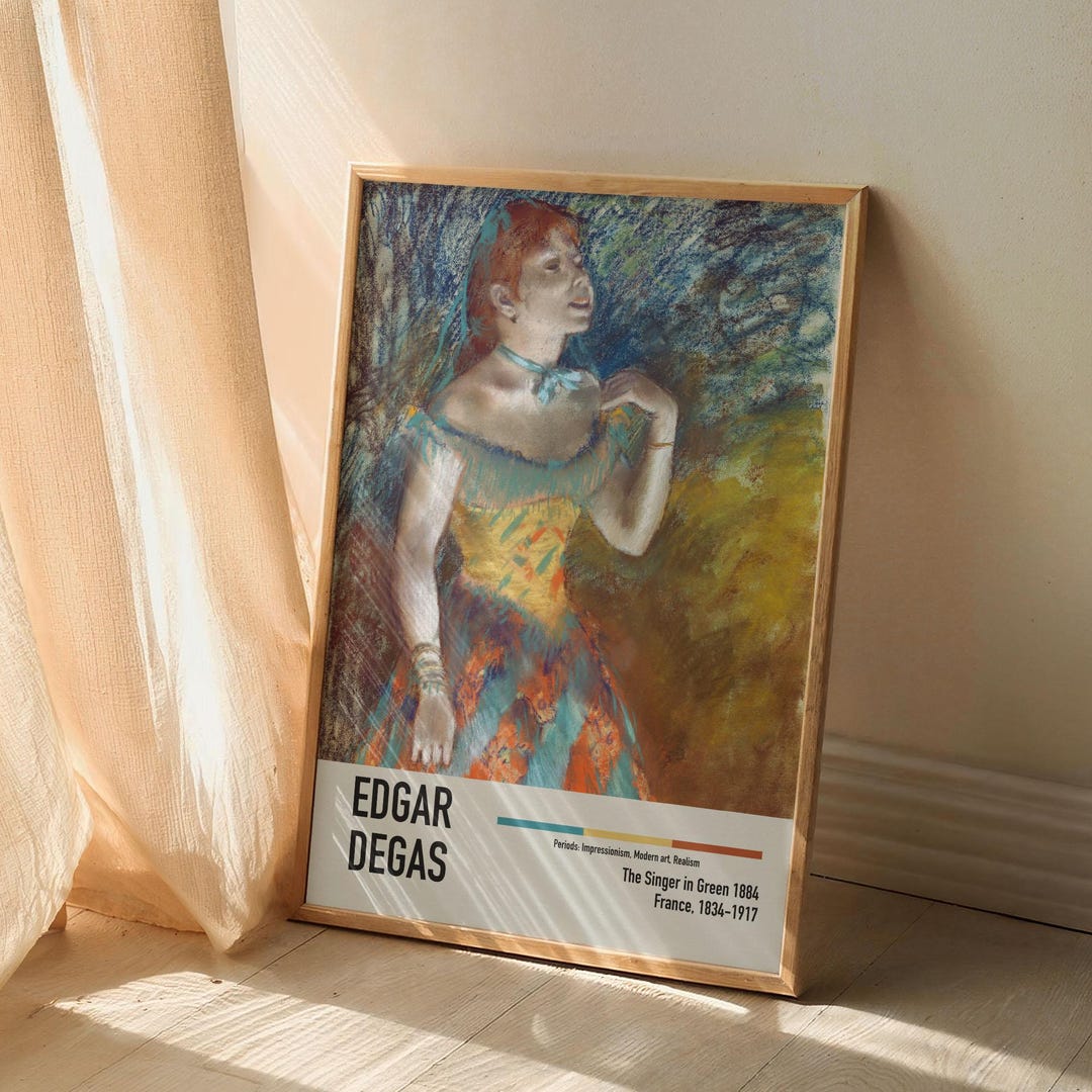 Edgar Degas 'the Singer in Green' Vintage Art Poster - Etsy