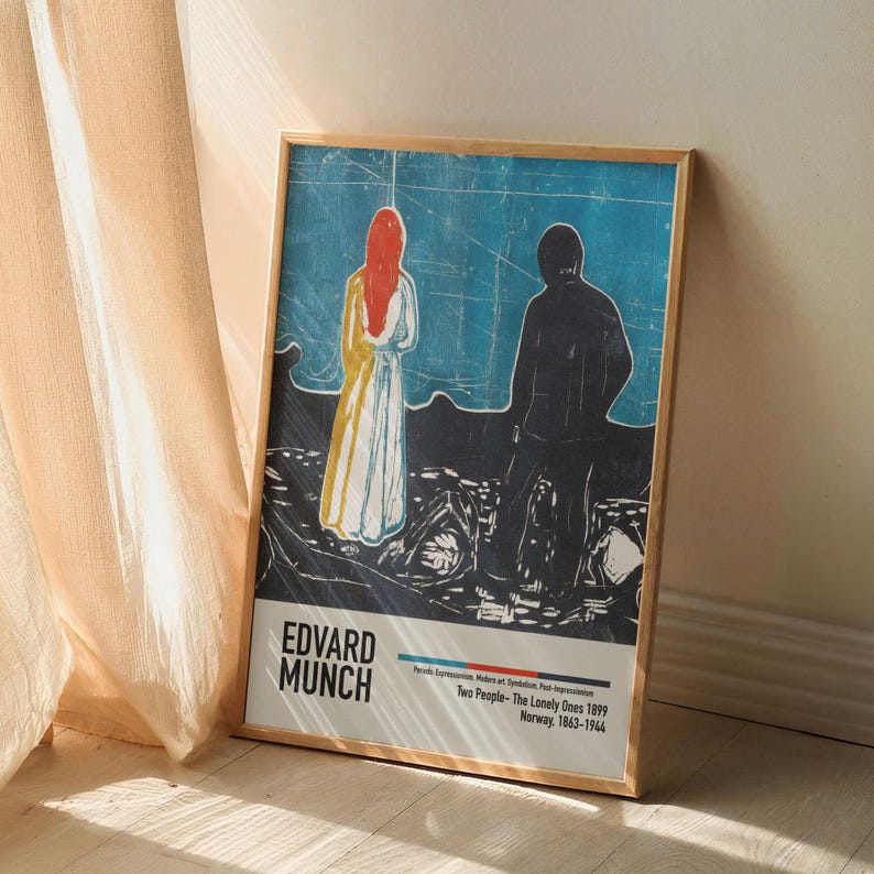 Edvard Munch 'the Lonely Ones' Vintage Art Exhibition Poster - Etsy