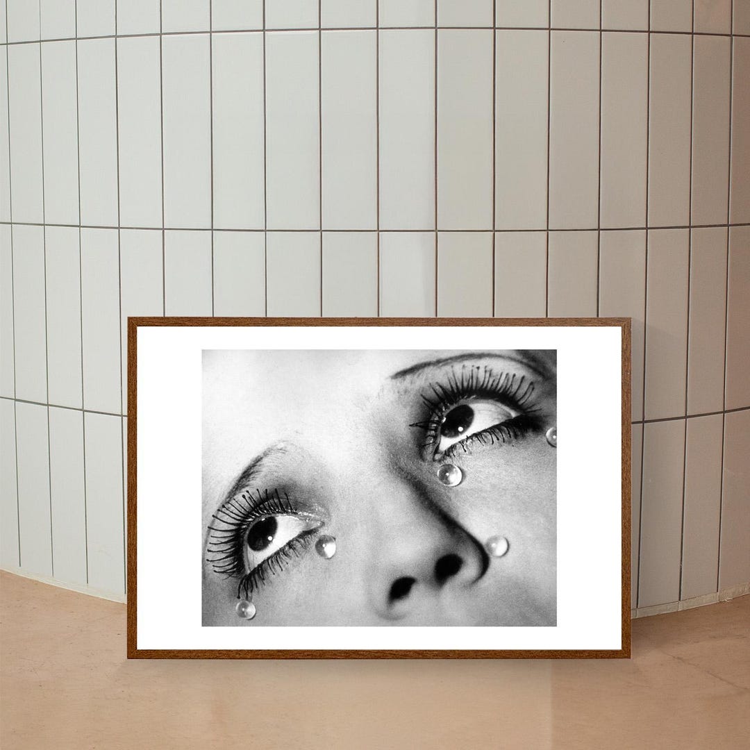 Vintage Man Ray Tears Print, Black and White, Vintage Poster, Fashion ...