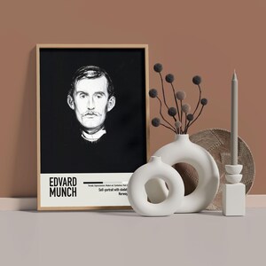Edvard Munch Self-portrait With Skeleton Arm - Vintage Art Poster - Etsy UK