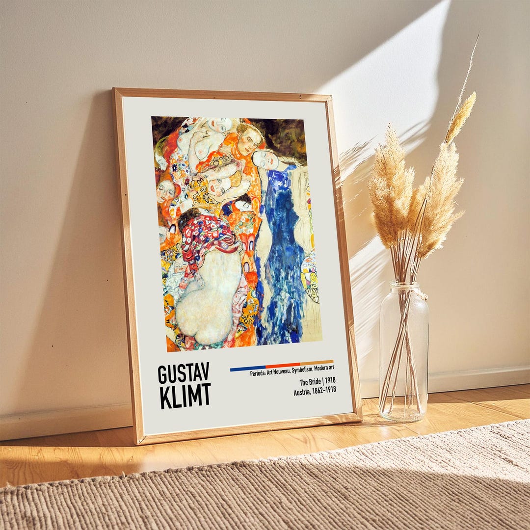 Gustav Klimt 'the Bride' Art Nouveau Exhibition Poster - Etsy