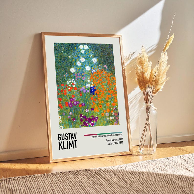 Gustav Klimt Flower Garden Print: Vintage Exhibition Poster - Etsy