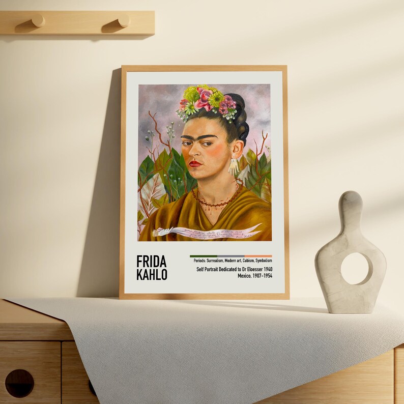 Frida Kahlo Self Portrait Art Print: Vintage Exhibition Poster - Etsy