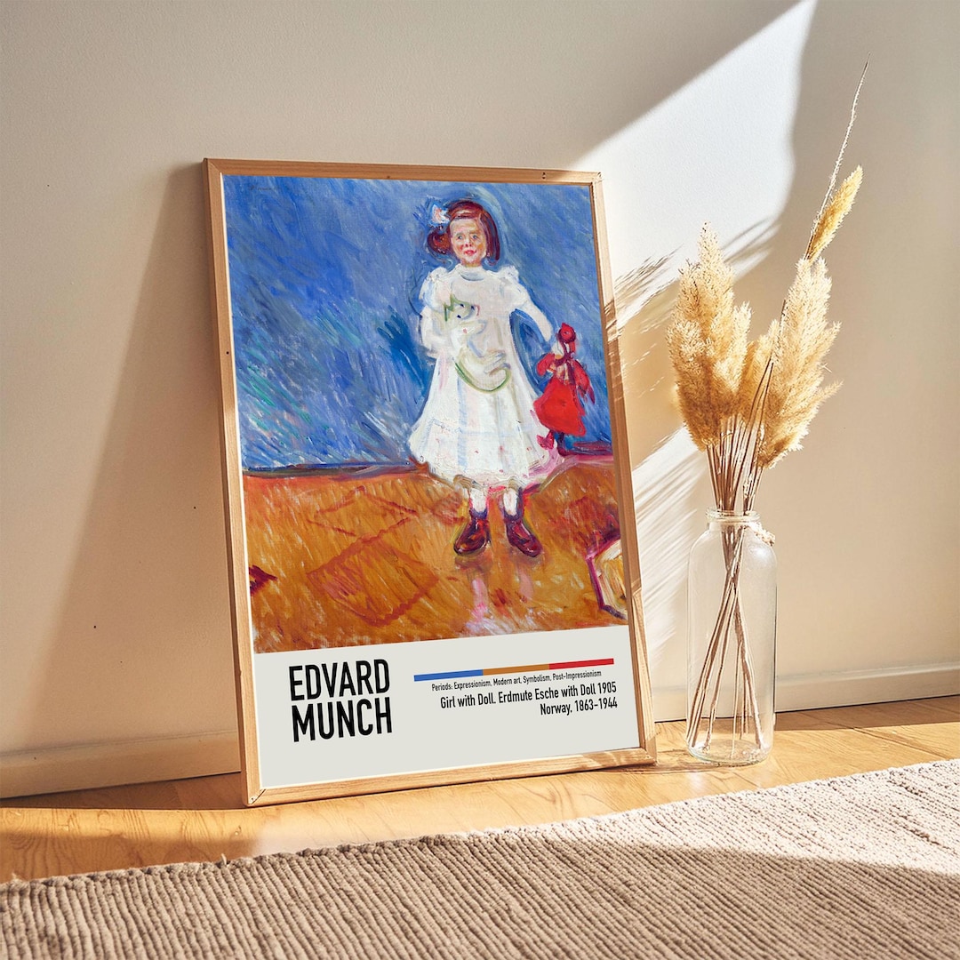 Edvard Munch Girl With Doll Poster: Vintage Fine Art Print - Etsy