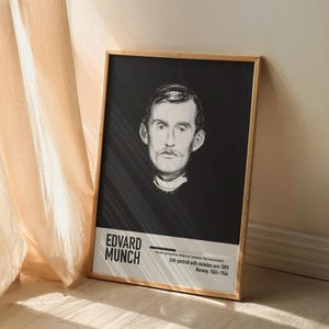 Edvard Munch Self-portrait With Skeleton Arm - Vintage Art Poster - Etsy UK