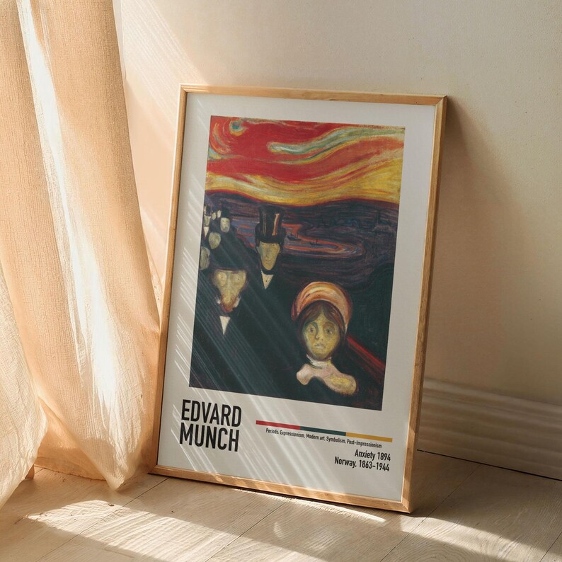 Edvard Munch Anxiety Print: Vintage Fine Art Poster - Etsy