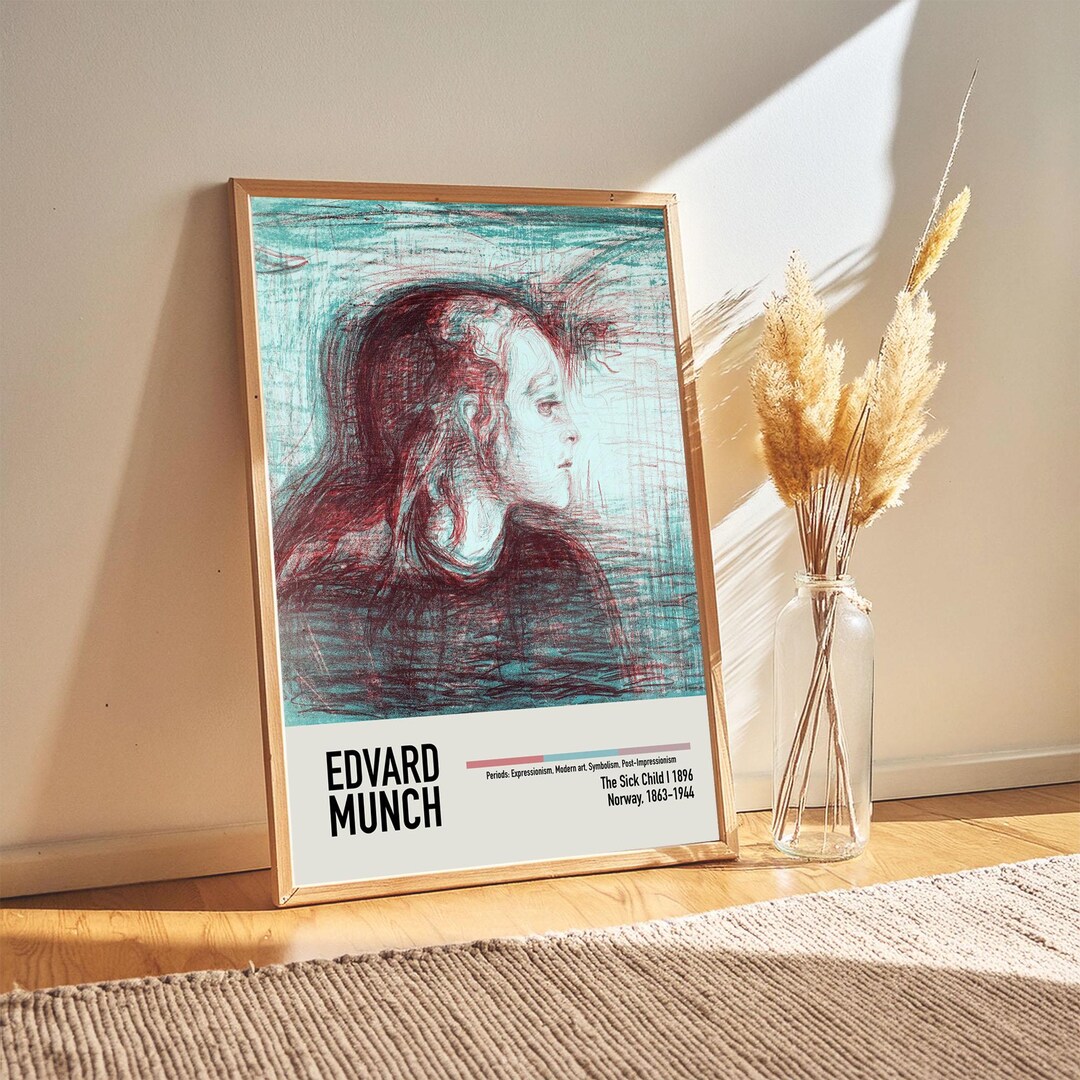 Edvard Munch 'the Sick Child' Vintage Art Exhibition Poster - Etsy