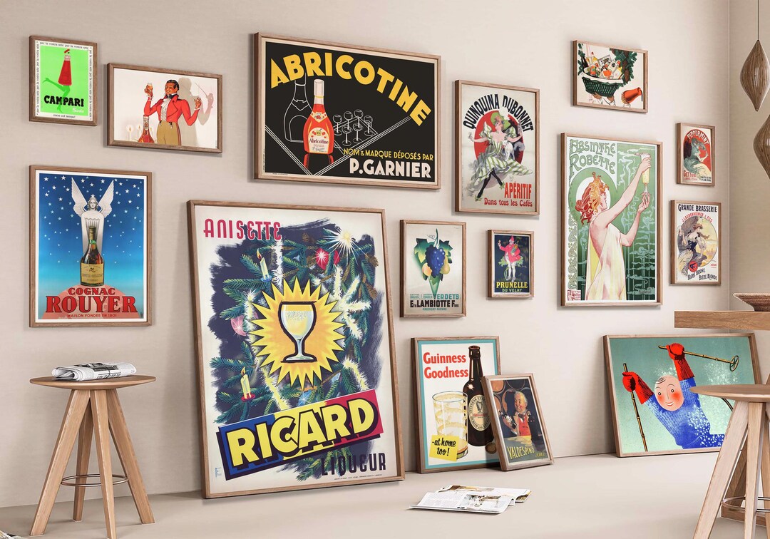 Vintage Alcohol Advertising Posters: Retro Bar Decor (digital Download ...