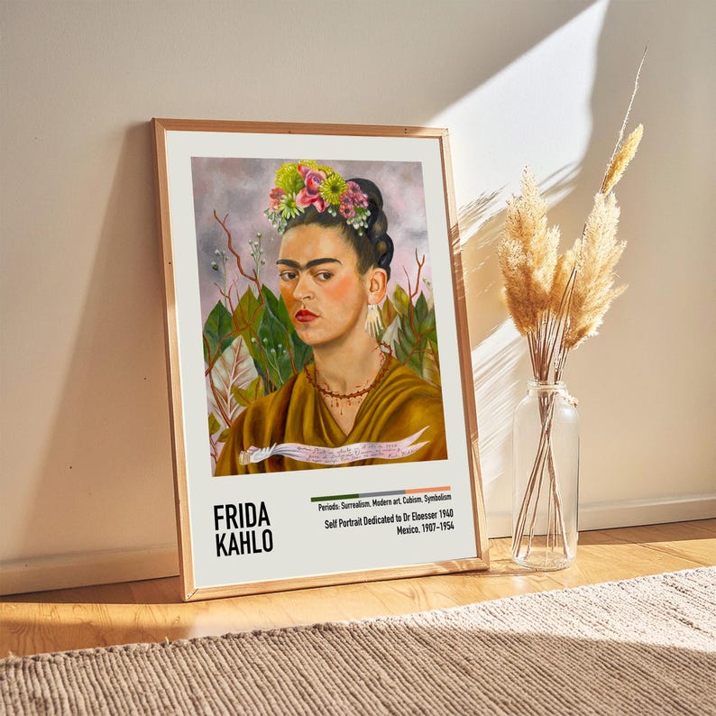 Frida Kahlo Self Portrait Art Print: Vintage Exhibition Poster - Etsy