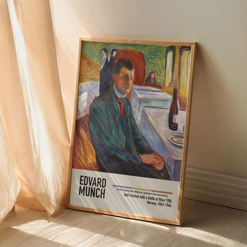 Edvard Munch Self-portrait Print: Vintage Fine Art Poster - Etsy