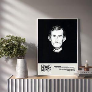Edvard Munch Self-portrait With Skeleton Arm - Vintage Art Poster - Etsy UK