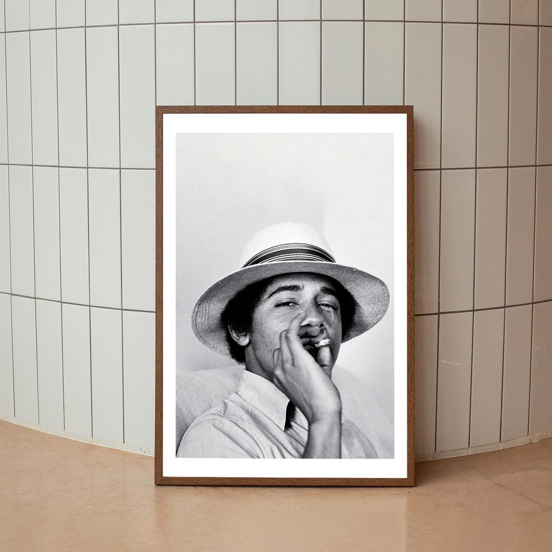 Young Barack Obama Smoking Print, Vintage Photography Prints, Modern ...