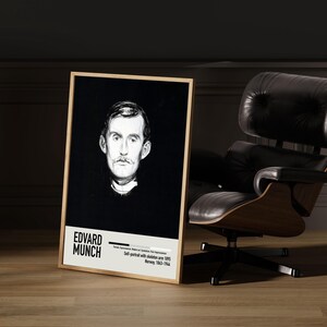 Edvard Munch Self-portrait With Skeleton Arm - Vintage Art Poster - Etsy UK