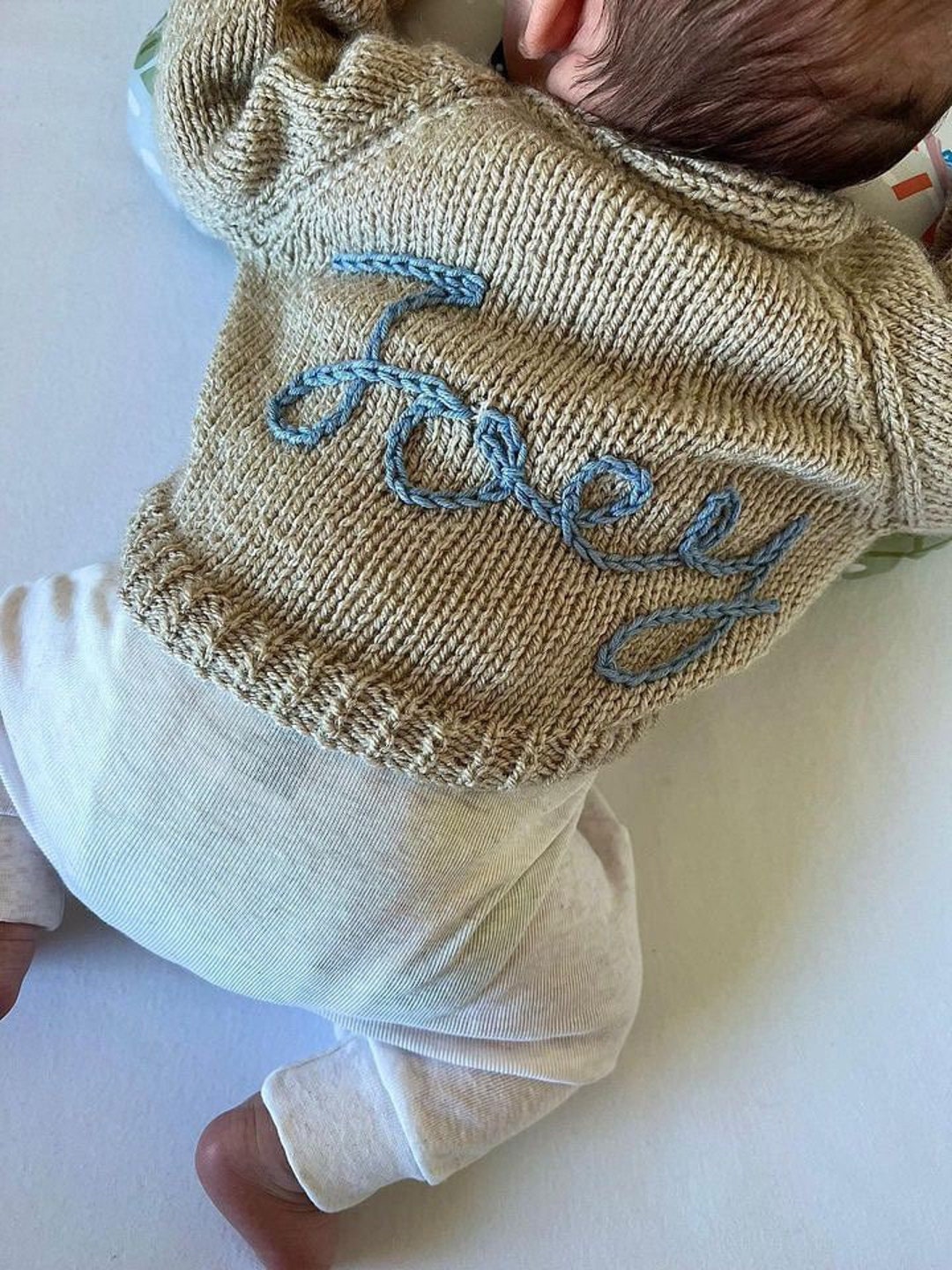 Hand Knitted Personalised Name Baby Cardigan - Etsy UK