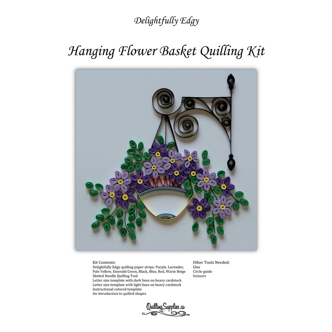 Hanging Flower Basket Quilling Kit - Etsy