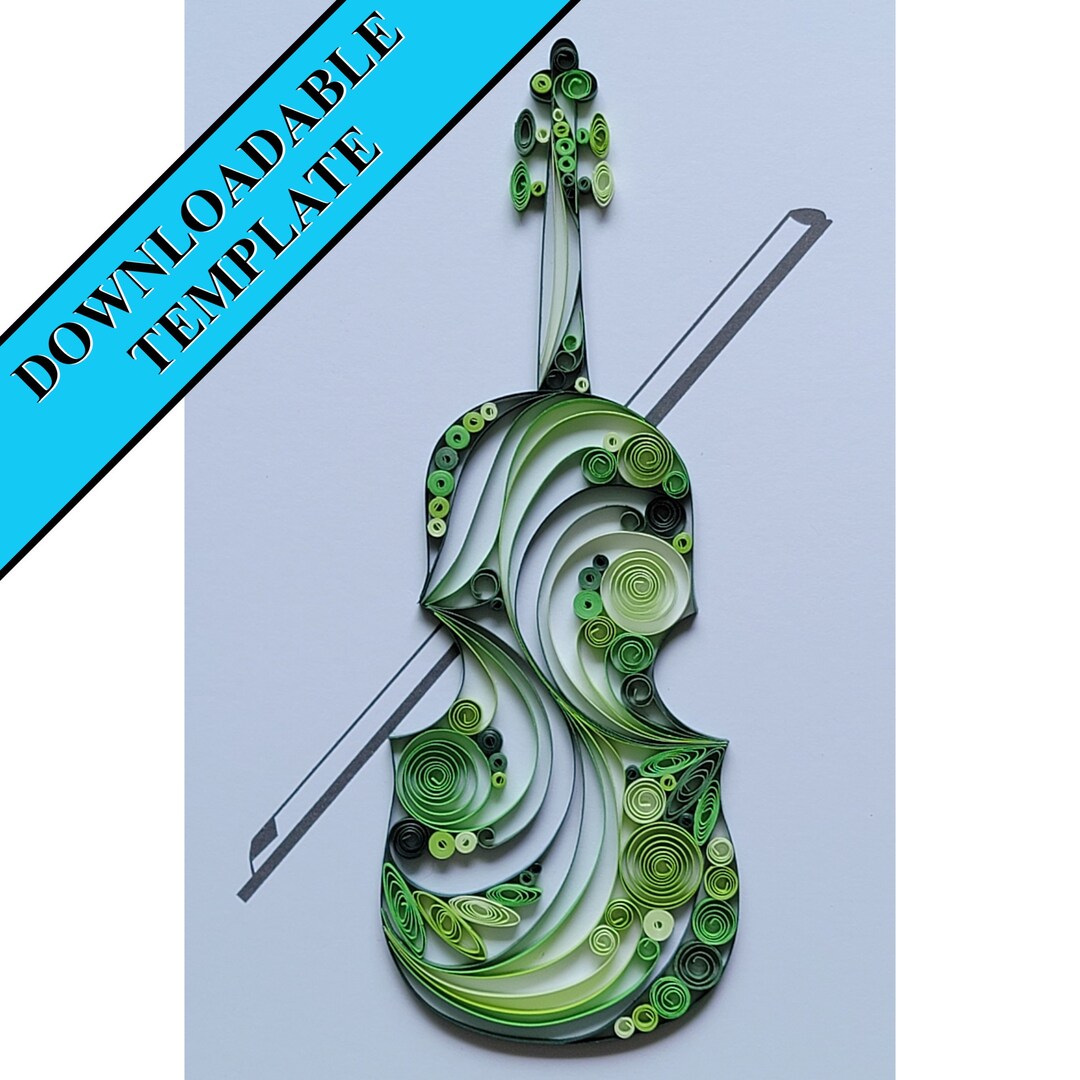 Quilled Violin Template Downloadable PDF - Etsy