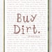 Buy Dirt Lyrics - Digital Print - Etsy