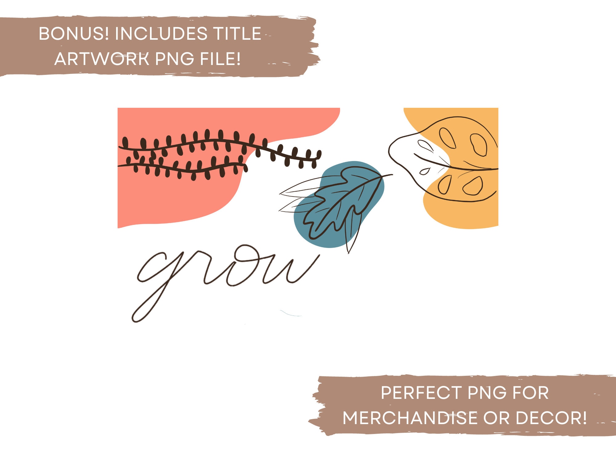 Grow Poem With Abstract Art Digital Download PNG File - Etsy