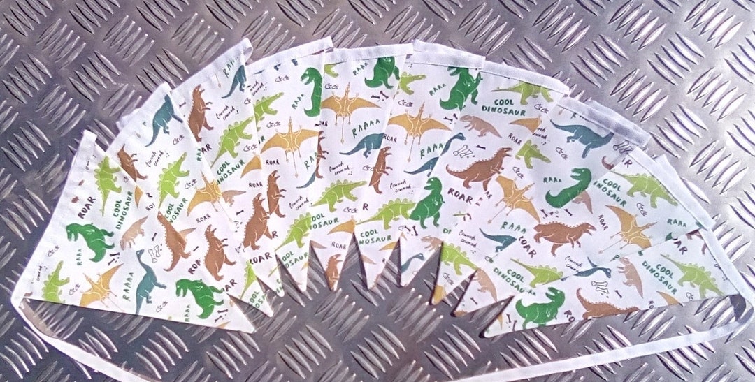 Fun Dinosaur Bunting - Jurassic Playroom Decoration - Wall Hanging for ...