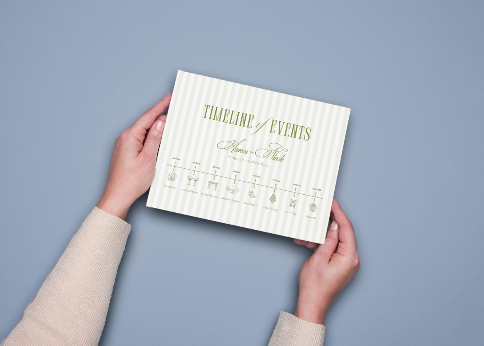 Old Money Wedding Timeline Card Template, Elegant Order of Events ...
