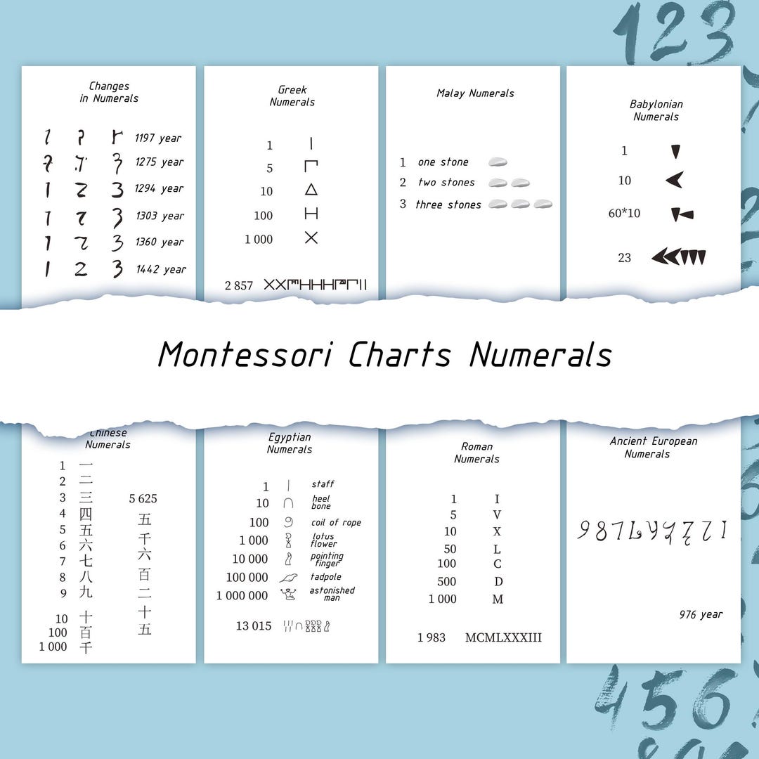 Montessori Charts Numerals - Etsy