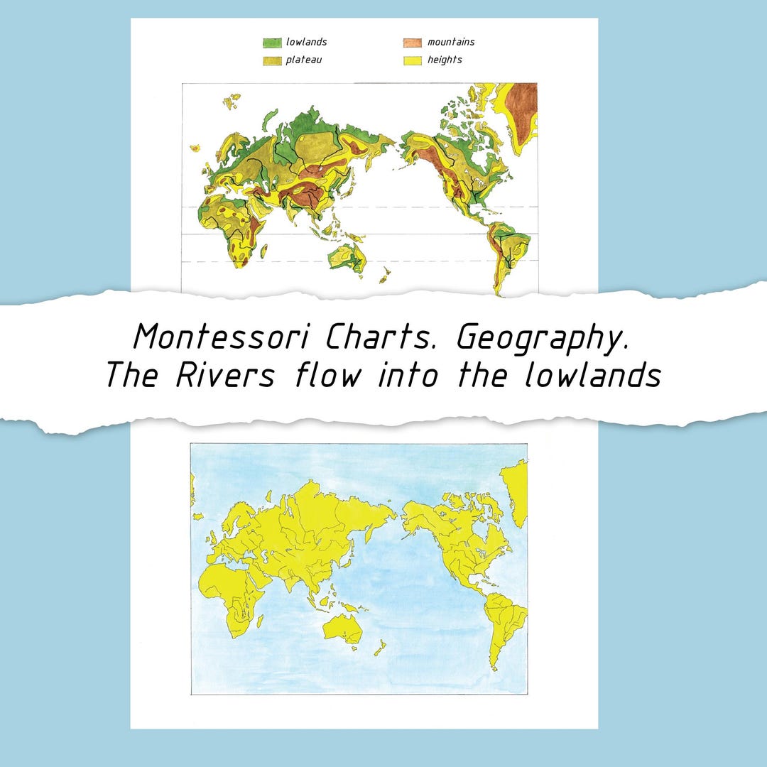 Montessori Charts. Geography. the Rivers Flow Into the Lowlands - Etsy