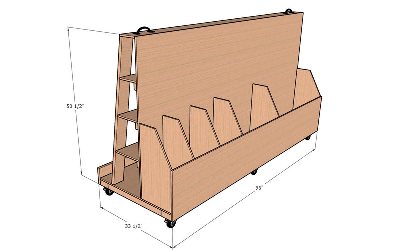 Mobile Wood Storage Cart Plans and Build Guide Step-by-step - Etsy