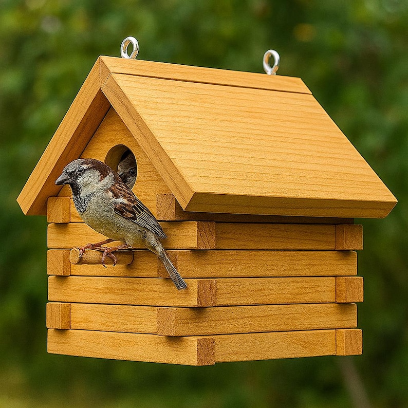 Birdhouse Plans PDF – Rustic Log Cabin DIY Woodworking Blueprint ...