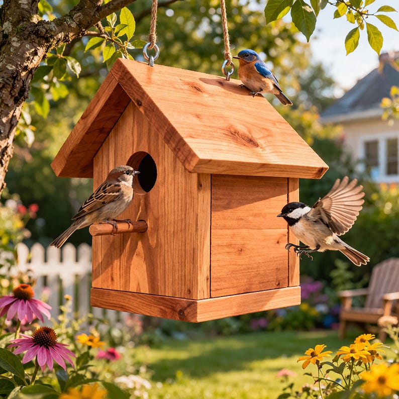 Birdhouse Plan Diy Bird House Plans Attract Birds Yard Classic Cedar ...