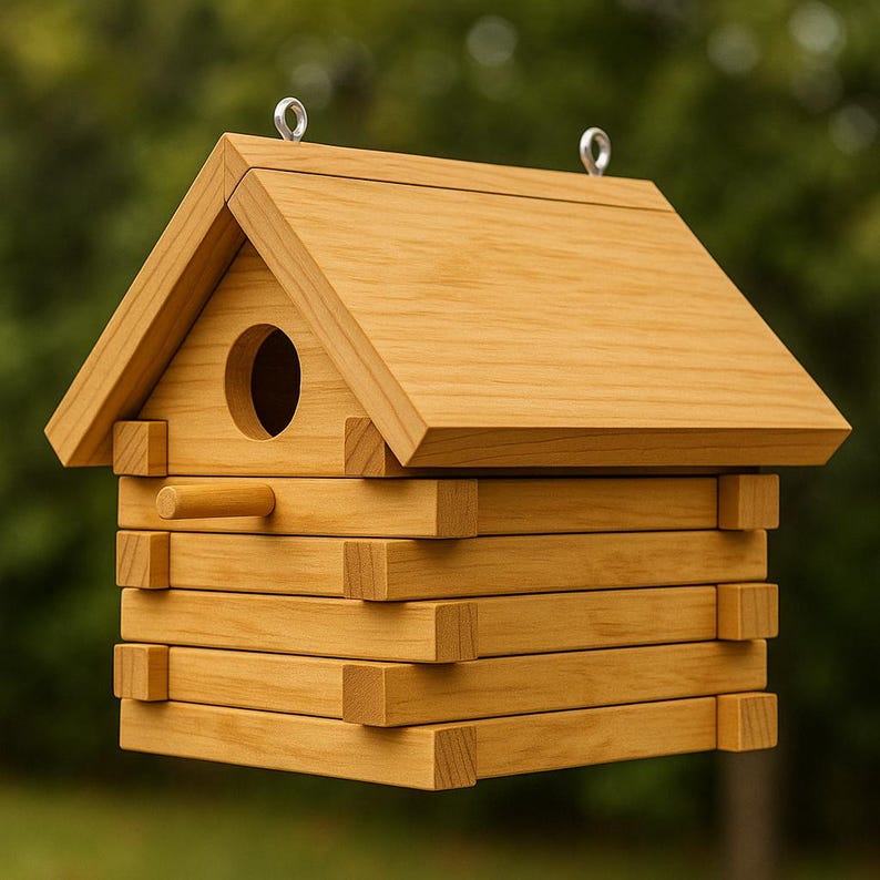 Birdhouse Plans PDF – Rustic Log Cabin DIY Woodworking Blueprint ...