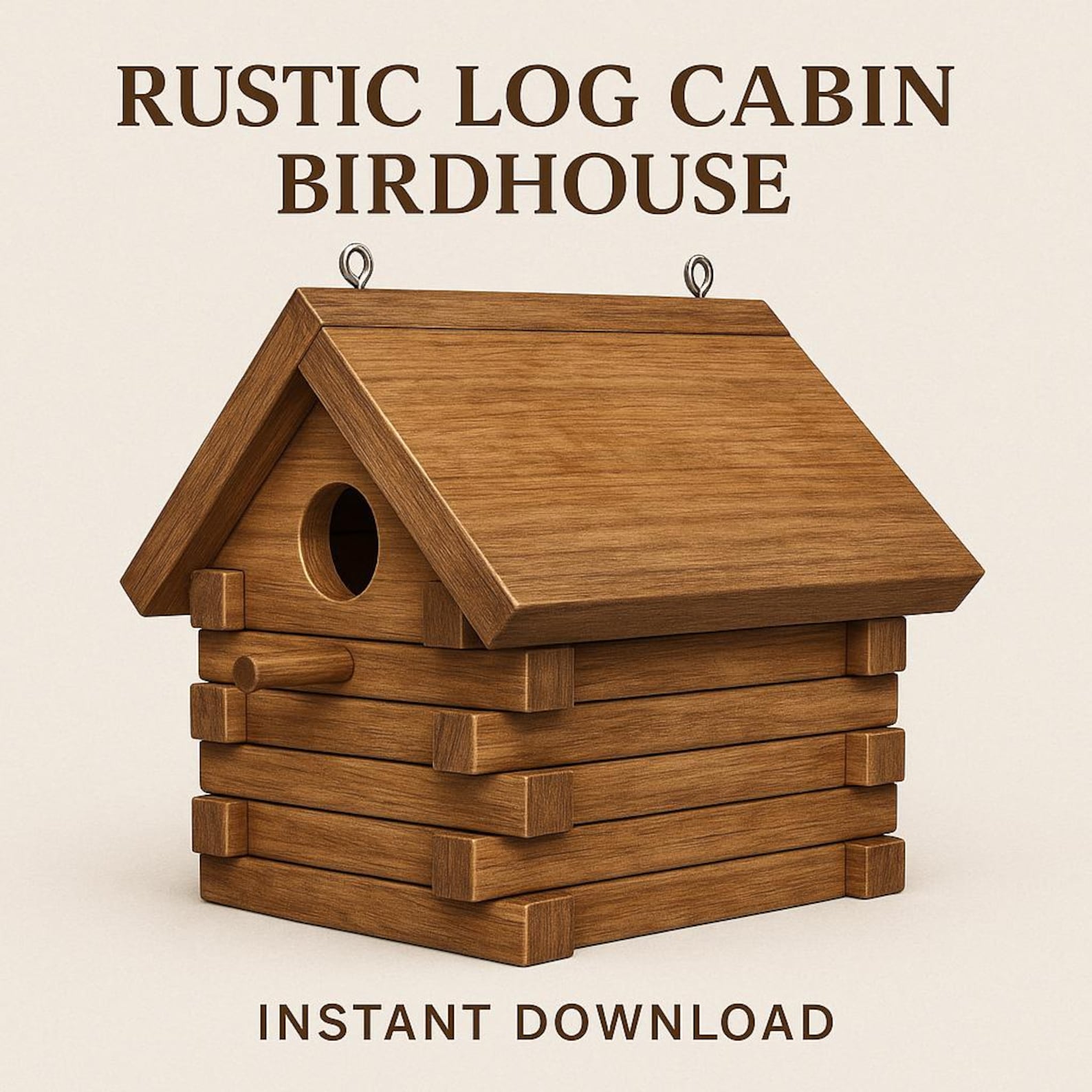 Birdhouse Plans PDF – Rustic Log Cabin DIY Woodworking Blueprint ...