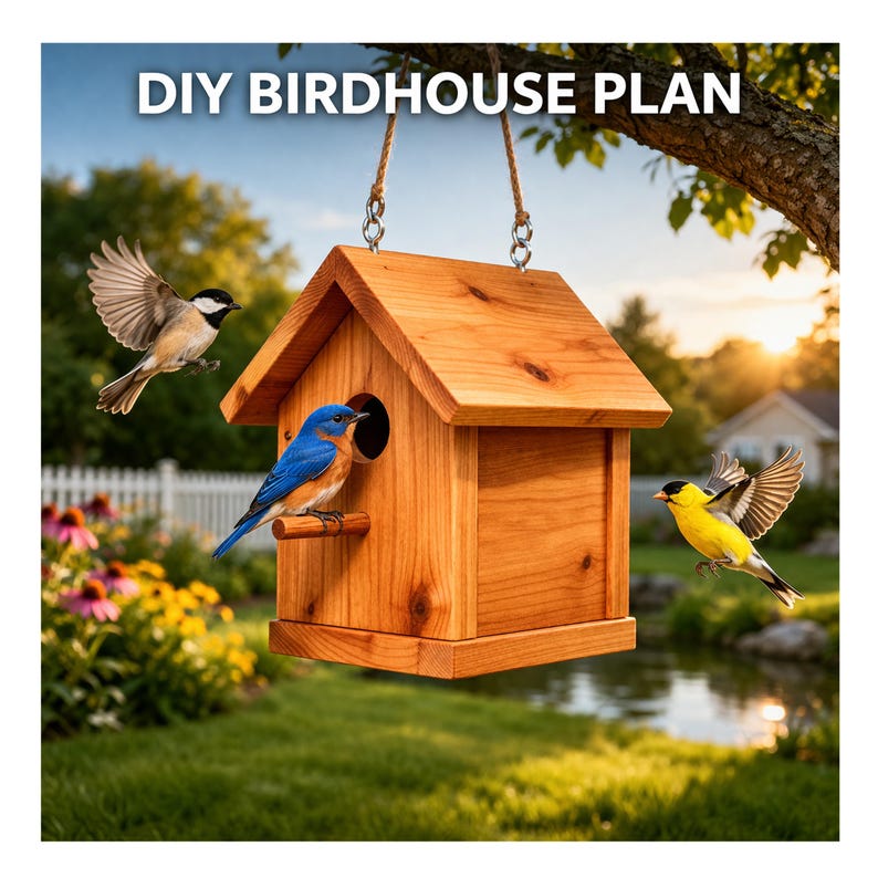 Birdhouse Plan Diy Bird House Plans Attract Birds Yard Classic Cedar ...