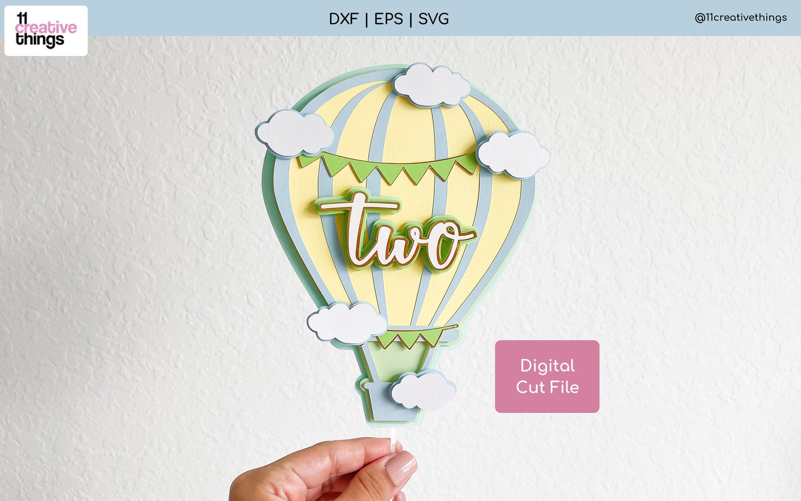 Hot Air Balloon Cake Topper SVG Cut File - Hot Air Balloon SVG ...