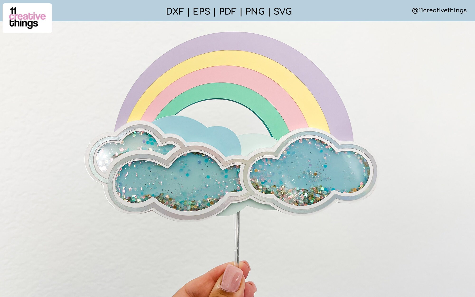 Rainbow Shaker SVG Cloud Shaker SVG Cake Topper SVG - Etsy España
