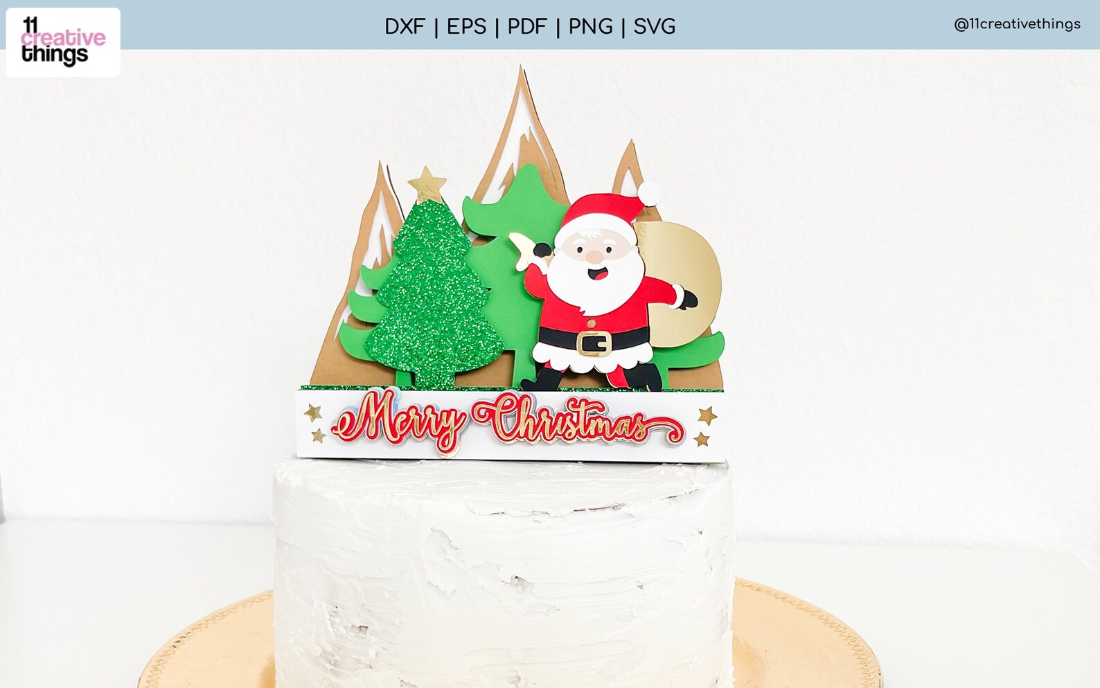 Christmas Cake Topper SVG Santa Claus Cake Topper SVG | Etsy