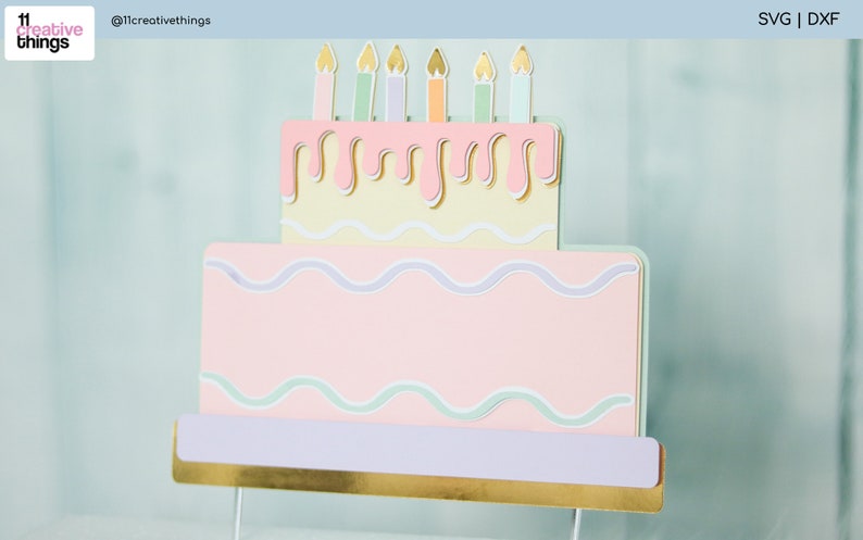 Layered Birthday Cake Topper SVG Cut File - Birthday Party Decoration ...