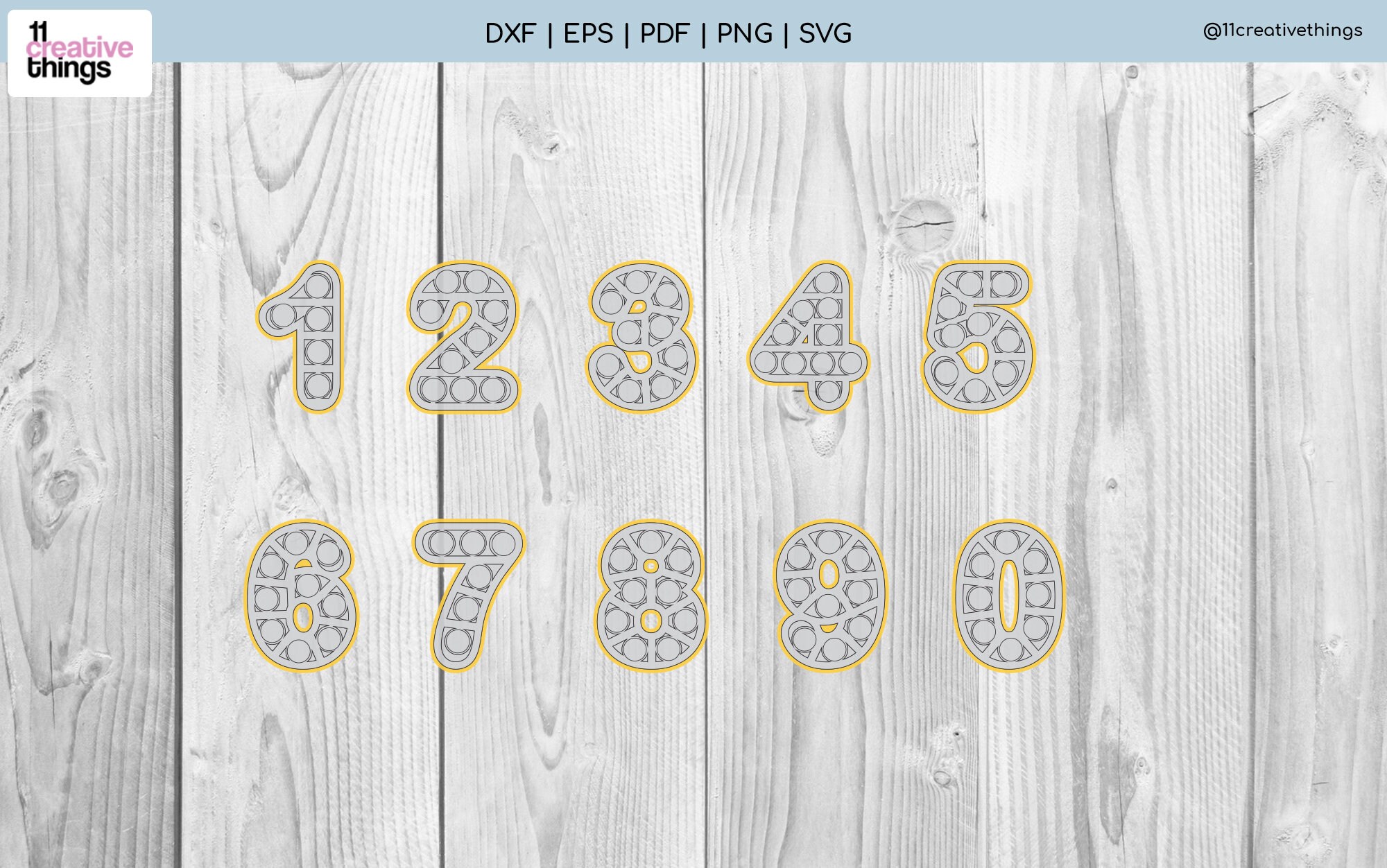 Pop Fidget Numbers SVG: Layered Cake Topper, Party Decor (digital ...