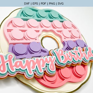 Donut Pop It SVG Cake Topper SVG Pop It Party SVG Fidget - Etsy