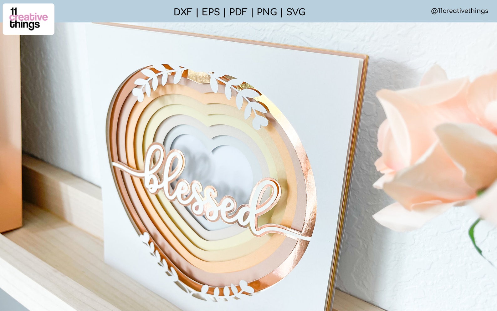 Layered Blessed Shadow Box SVG 3D Shadow Box SVG Blessed - Etsy