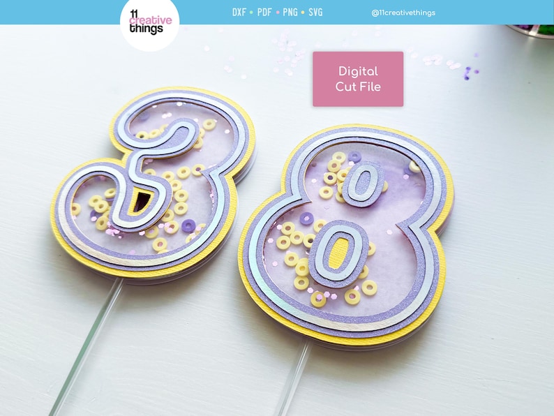 Shaker Numbers Template: Cake Topper, Paper Crafts (digital Download ...
